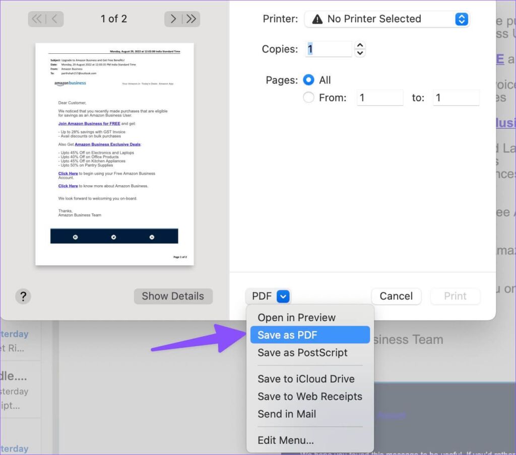 Como salvar um e-mail do Microsoft Outlook como PDF no computador e no ...