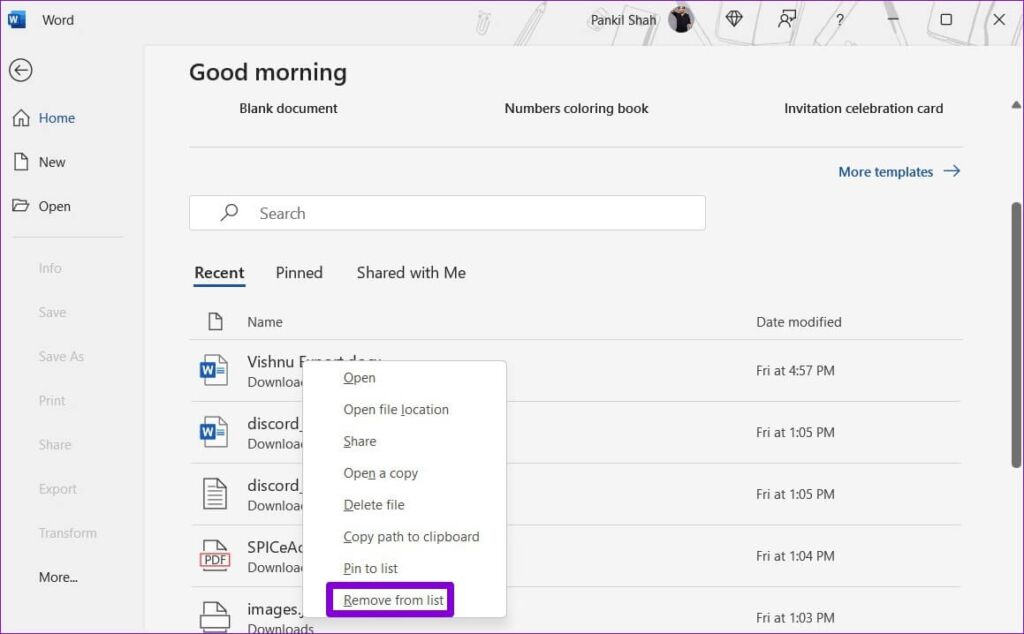 Τρόπος εκκαθάρισης ή απενεργοποίησης της λίστας εγγράφων που ...