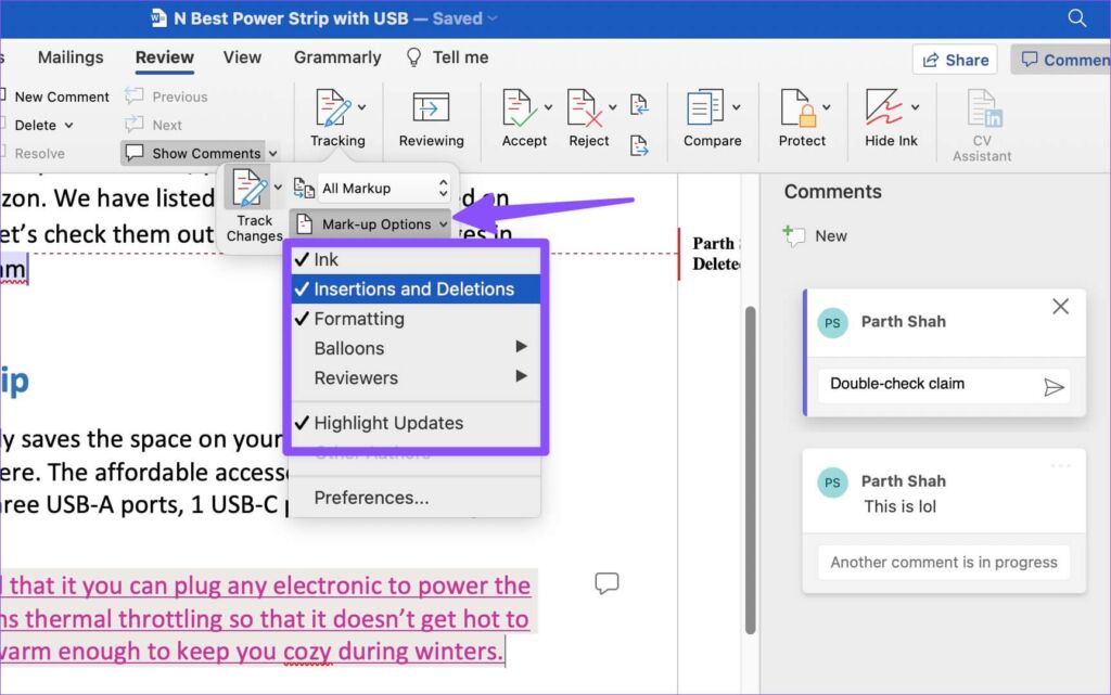 Come tenere traccia delle modifiche in Microsoft Word | La casa migliore