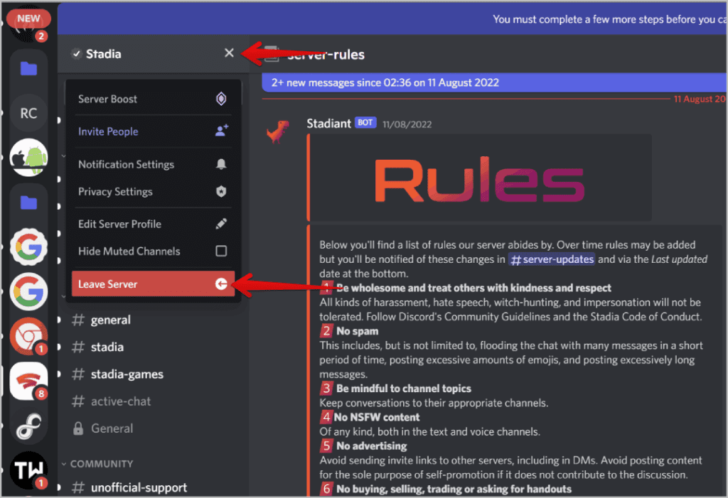 Como sair ou excluir um servidor no Discord no desktop e no celular | a ...