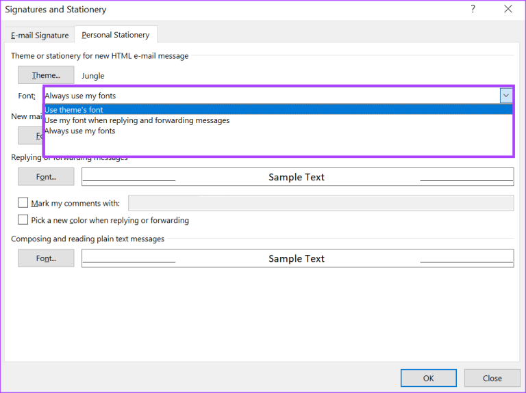 Comment changer le thème des messages électroniques sortants dans ...