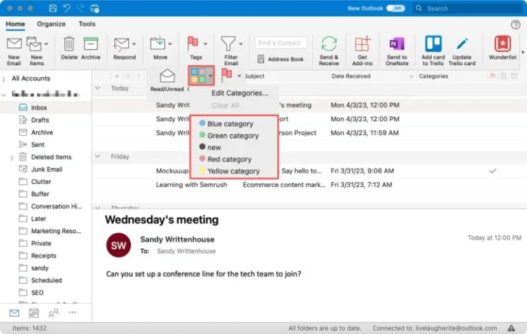 Como usar as categorias do Microsoft Outlook para organizar e-mail | a melhor casa