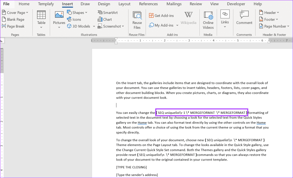 Cómo usar el código de campo SEQ para numerar un documento de Word | la ...