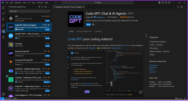 Las 8 mejores extensiones ChatGPT para VS Code | el mejor hogar