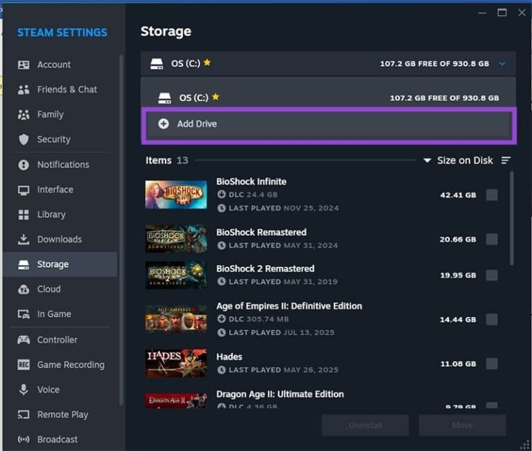 Steam에서 저장 공간이 부족하다는 메시지를 표시하는 문제를 해결하는 단계 | Ahla Home