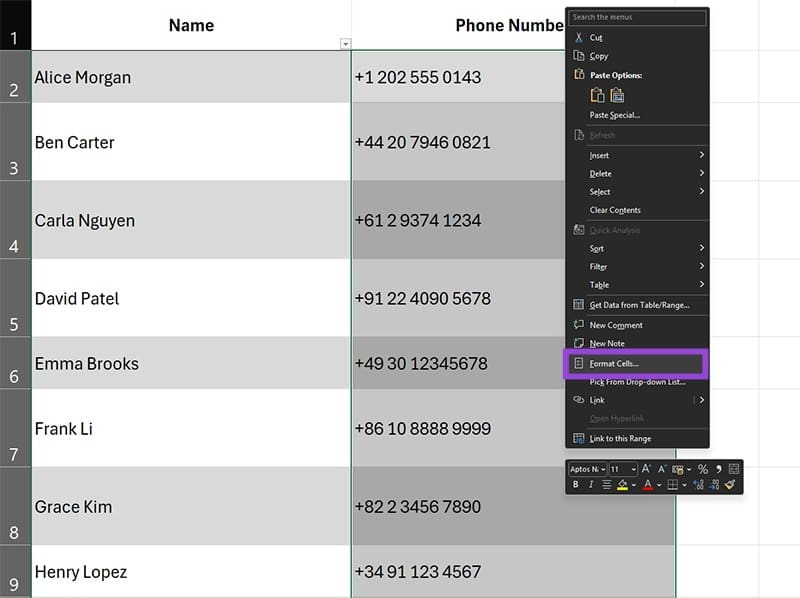 Memformat nomor telepon dengan mudah di Excel | Sweet Home